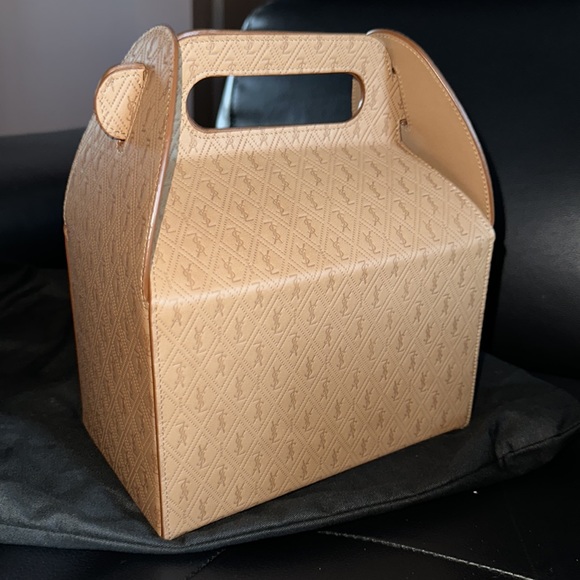 Saint Laurent | Bags | Ysl Lunch Box Take Away Box Bag 223 Brown Gold ...